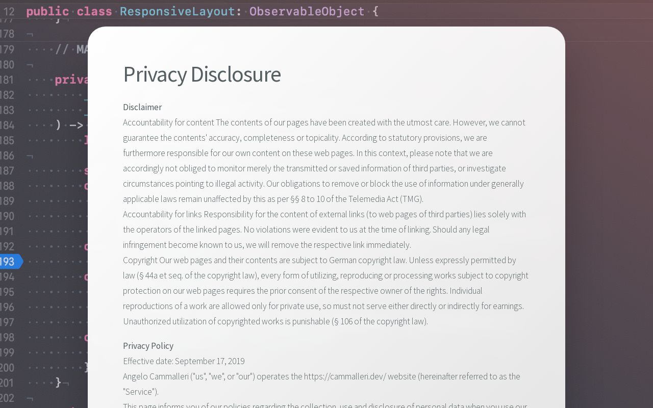 Privacy Disclosure